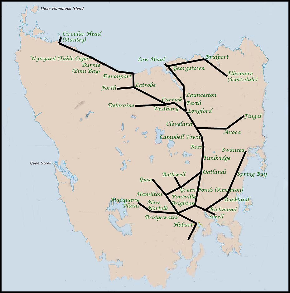 Tas - lines to 1877