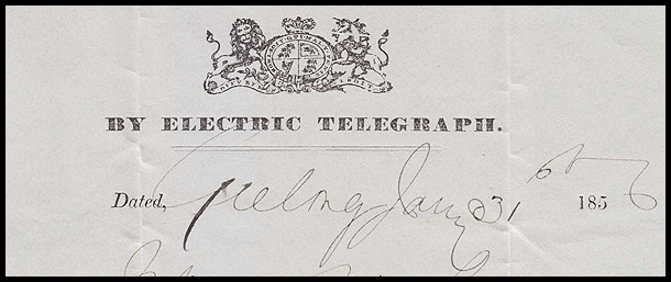 Victoria Electric Telegraph delivery forms